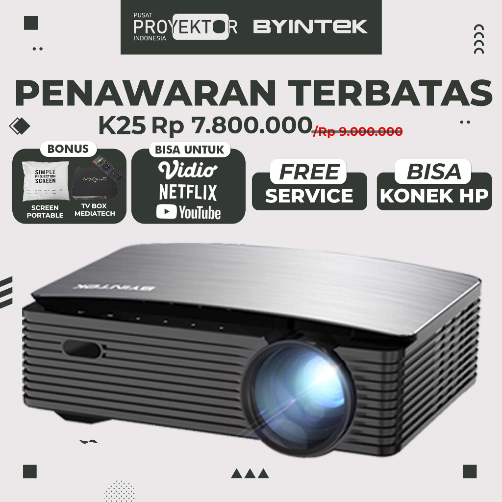 Jual Pusat Proyektor Indonesia - Proyektor Byintek K25 I 4K Full HD ...