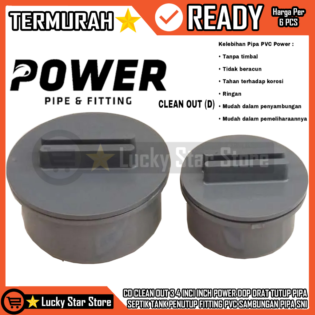 Jual CO CLEAN OUT 3 4 IN INCHI INCI INCH POWER DOP DRAT TUTUP PIPA ...