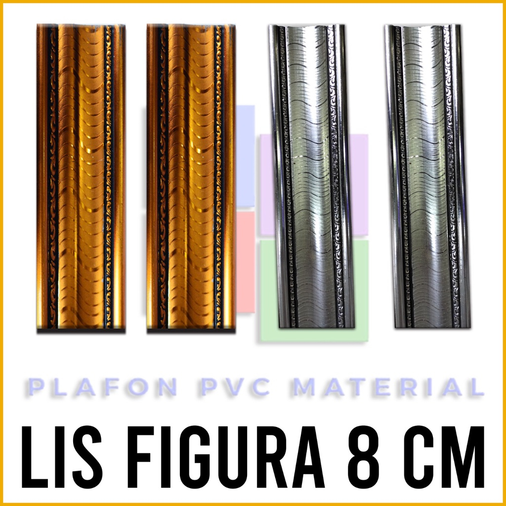 Jual Lis Plafon PVC Mewah Model Figura Silver Hitam Lebar 8 cm Ukuran ...