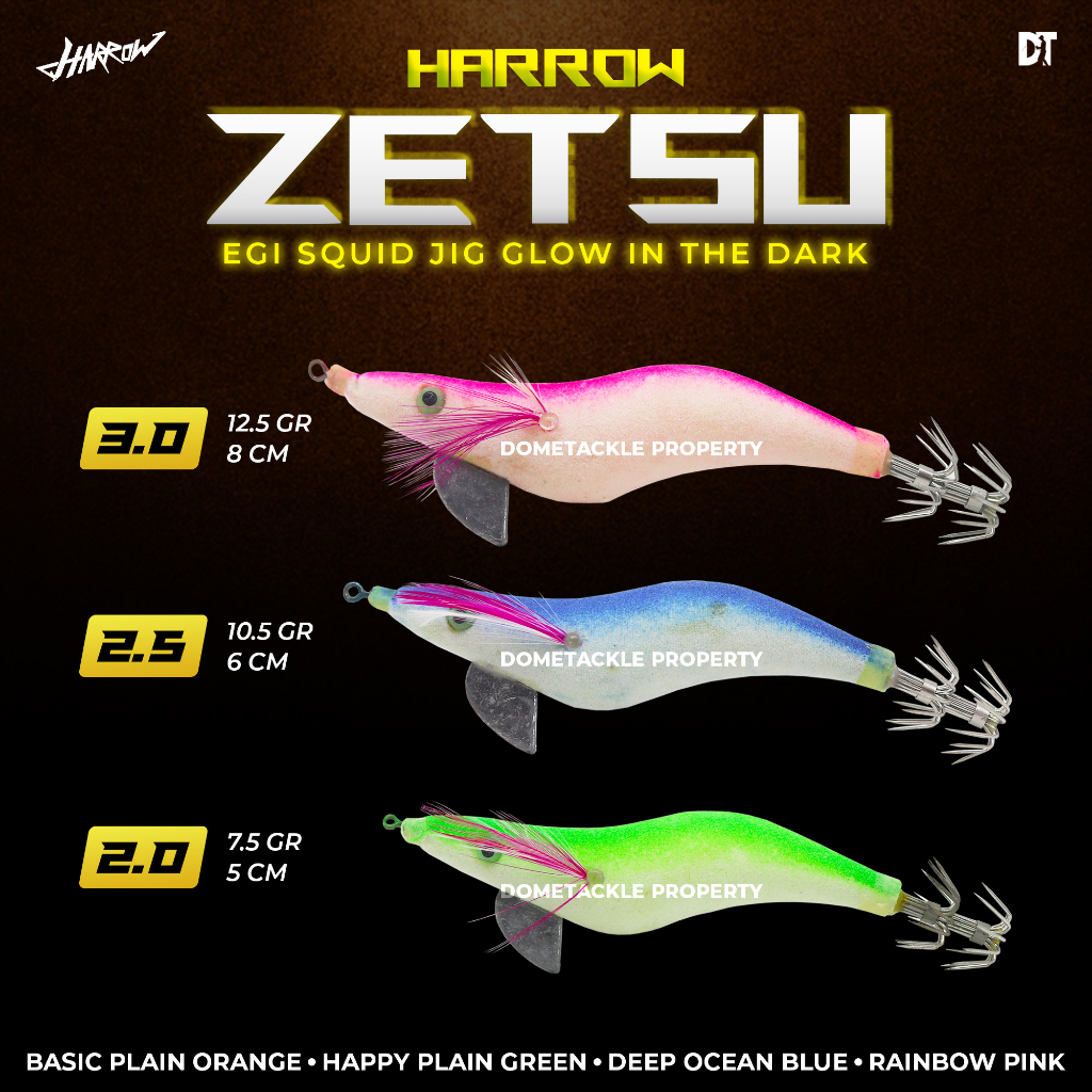 Jual UMPAN CUMI HARROW ZETSU EGI SQUID JIG GLOW IN THE DARK BIG EYE ...