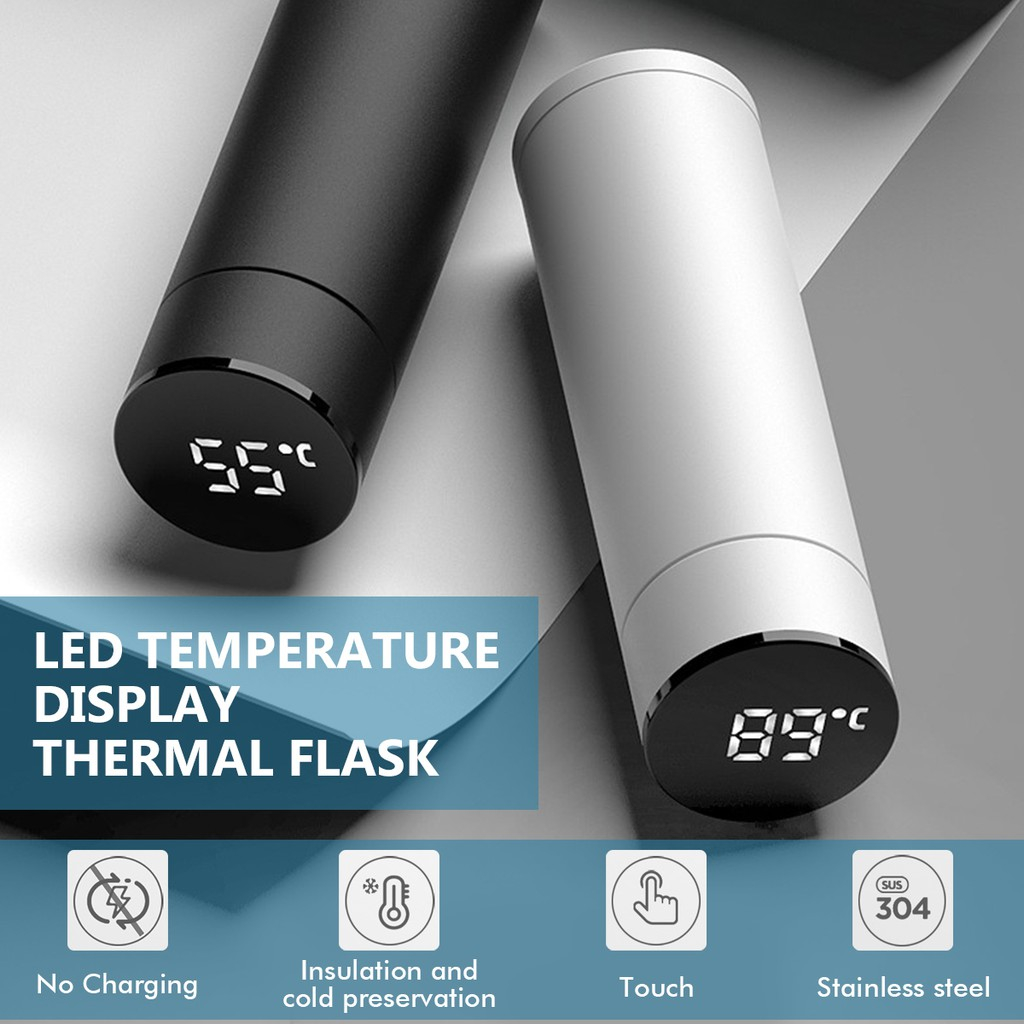 Jual Smart Led Tumblr 500Ml Thermos Vacuum Flask Temperature Display Termos Suhu Botol Minum ...
