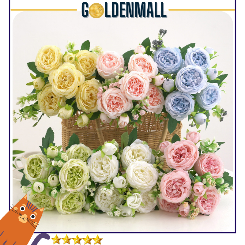 Jual Bunga Rose Mawar Plastik Bunga Peony Tangkai Artificial Rose ...