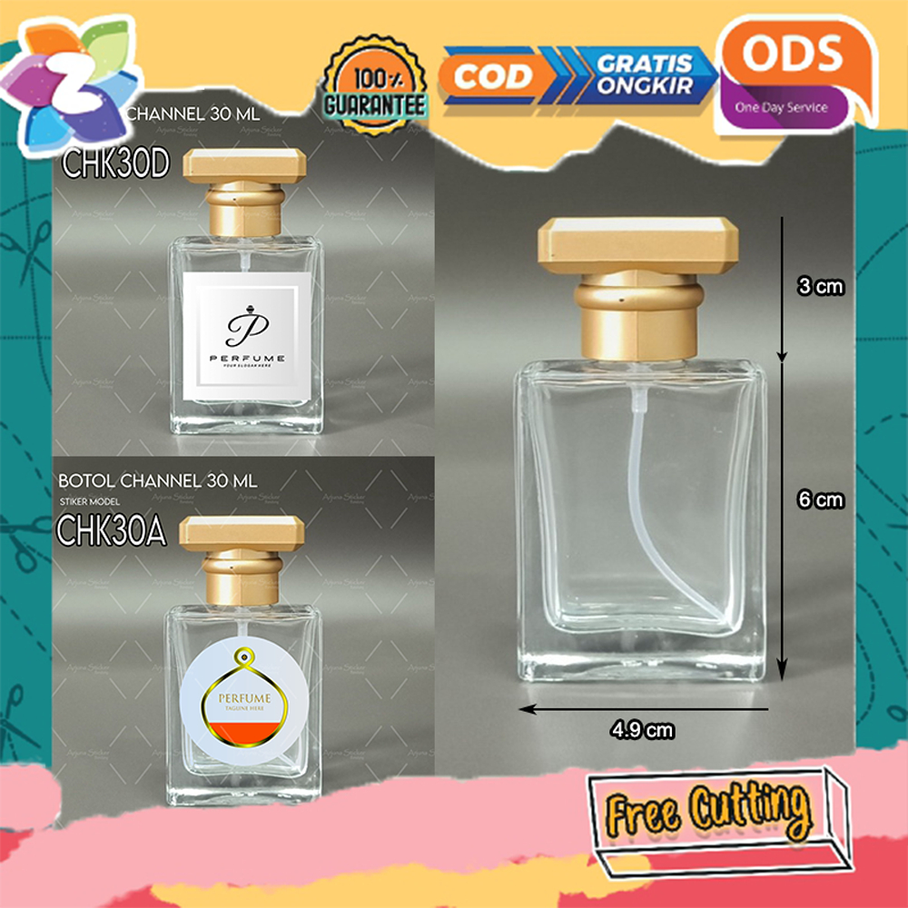 Jual Stiker Botol Parfum Chanel Ch 30 ml Parfume Sticker Label Custom ...
