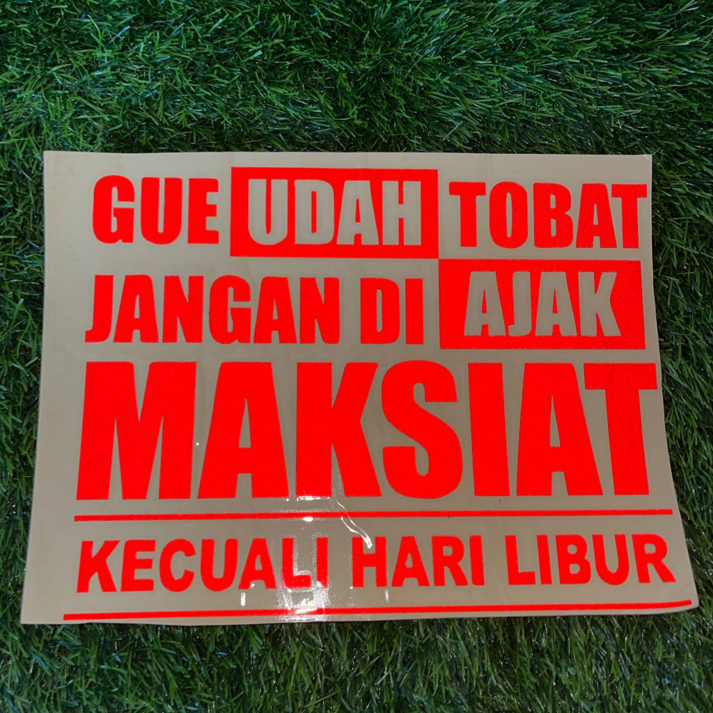 Jual STIKER CUTTING KATA-KATA BAHAN NYALA ORI PREMIUM 3M NYALA LIBUR ...
