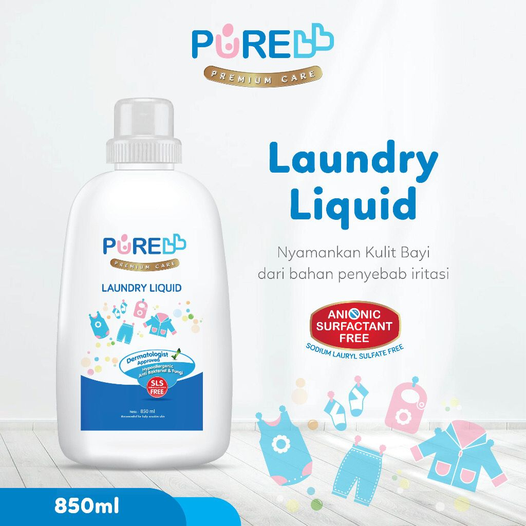 Jual PUREBB LAUNDRY LIQUID 850mL BOTTLE / PURE BB LAUNDRY LIQUID 850mL ...