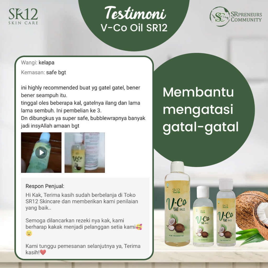 Jual VCO OIL SR12 MINYAK KLENTIK KELAPA MURNI - VIRGIN COCONUT OIL ...