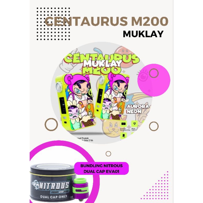 Jual CENTAURUS M200 MUKLAY AURORA + NITROUS RDA EVA01 | Shopee Indonesia