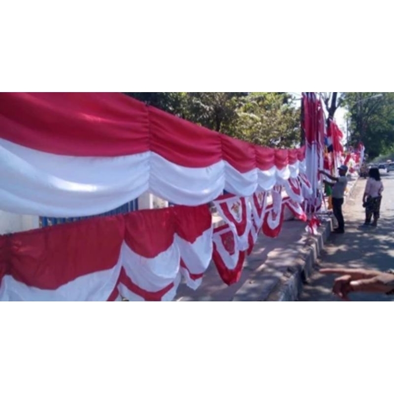 Jual Murah Umbul-umbul rumbai merah putih gelombang ombak kemerdekaan | Shopee Indonesia