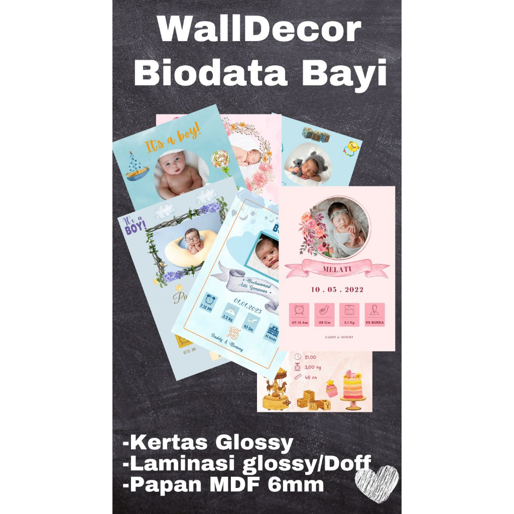 Jual Wall Decor Biodata Bayi Custom | Shopee Indonesia