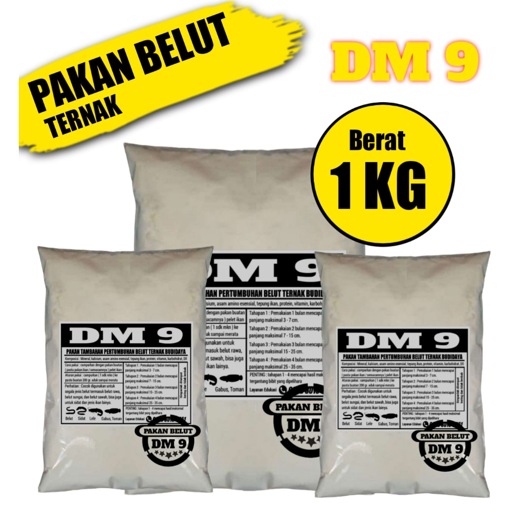 Jual pakan belut ternak budidaya sawah sungai rawa DM 9 isi 1 kg ...