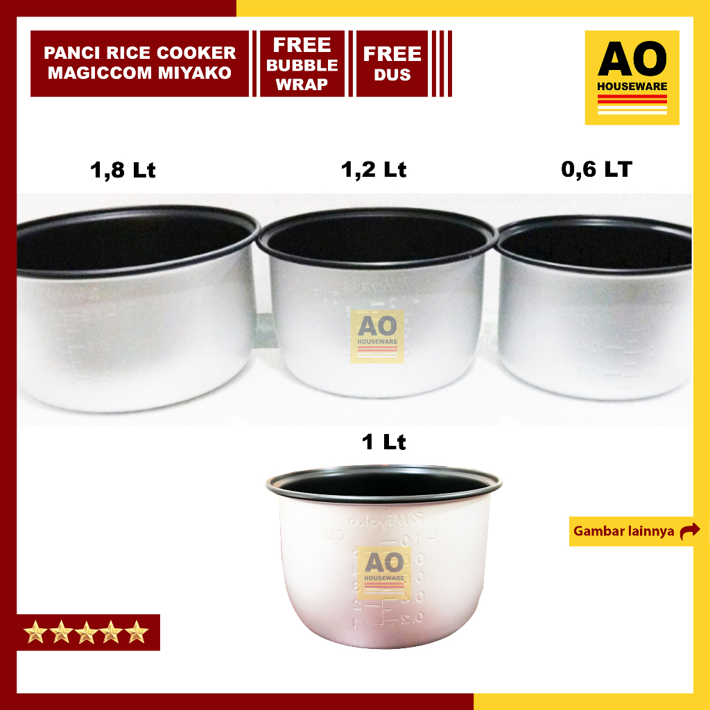 Jual Panci Rice Cooker Magiccom Teflon Dandang Original Asli Miyako 0,6 ...