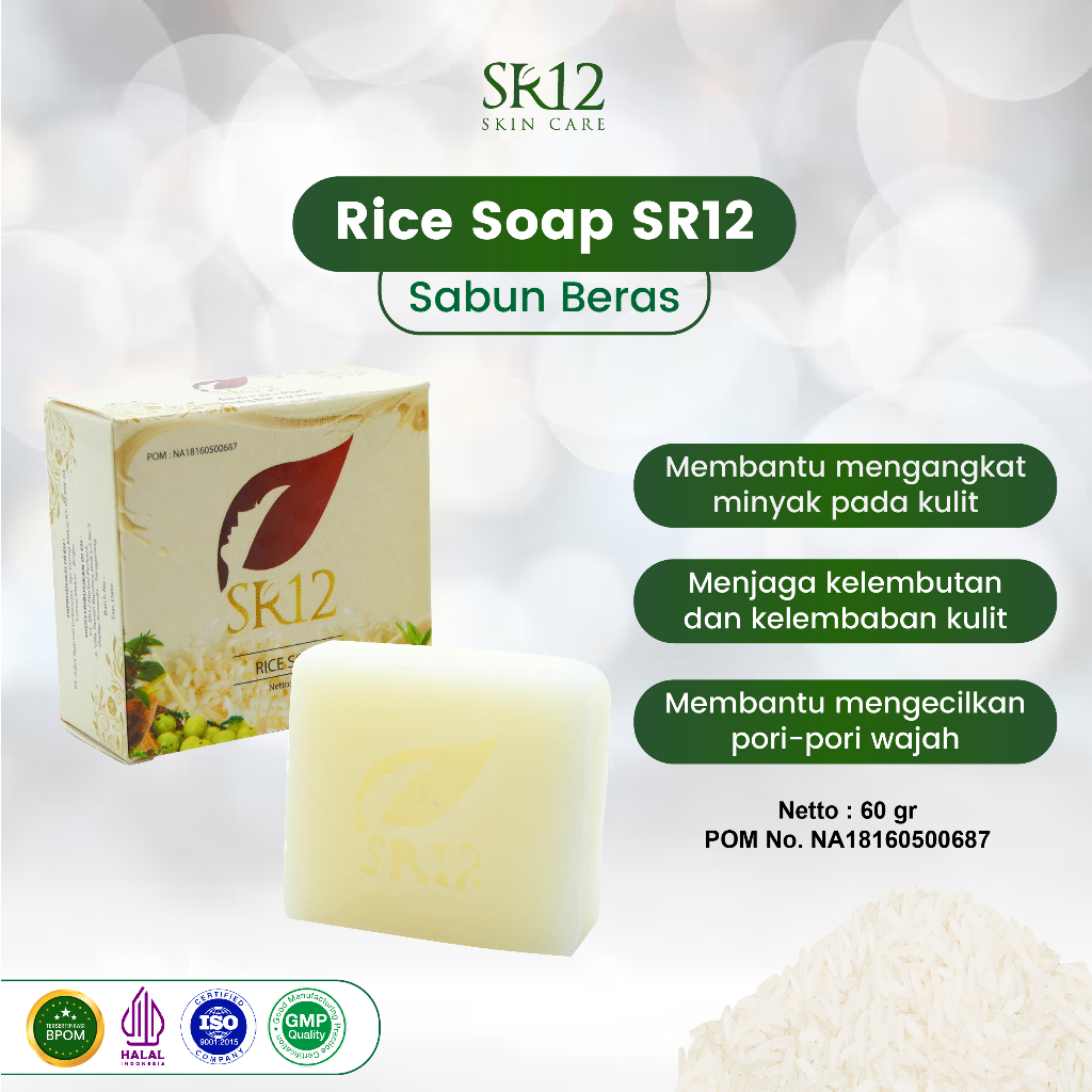 Jual RICE SOAP SR12 - SABUN BERAS HERBAL PEMBERSIH WAJAH - SABUN MUKA ...