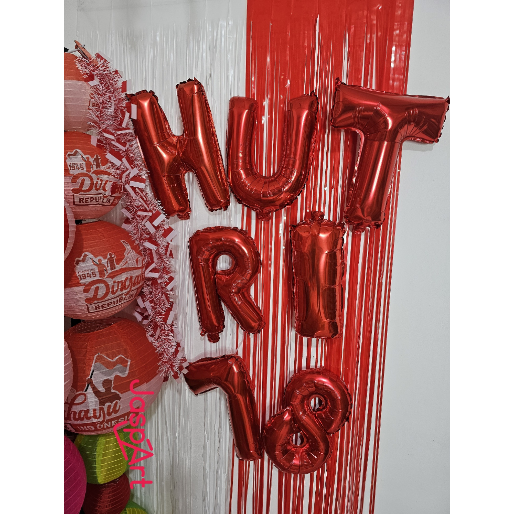 Jual BALON FOIL HURUF HUT RI 80 SET HUT RI PAKET DEKORASI HUT RI 80 SET ...
