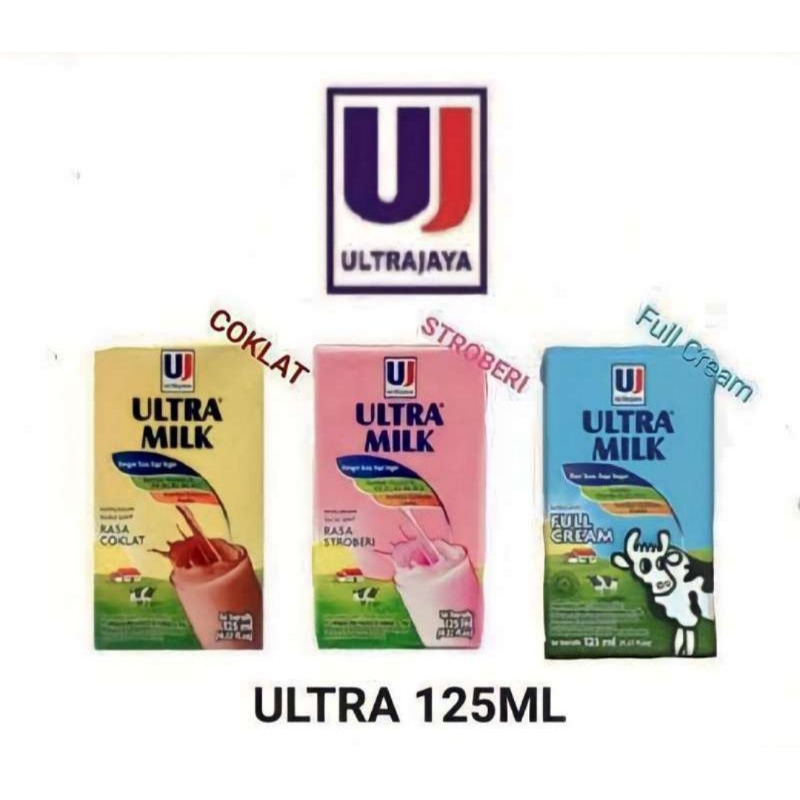 Jual Susu UHT ultramilk 125ml 1 karton isi 40pcs stroberi cokelat fullcream | Shopee Indonesia