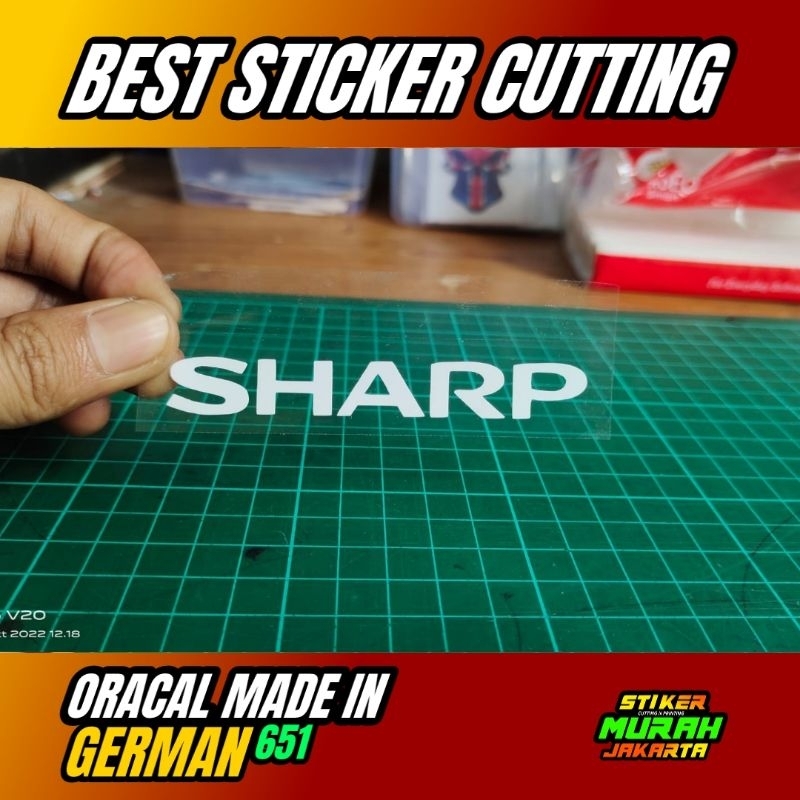 Jual STIKER SHARP STICKER CUTTING TRANSPARAN LOGO DLL | Shopee Indonesia