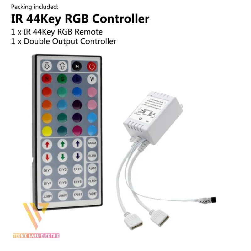 Jual Controller Remote 24 44 Tombol Untuk Led strip RGB 4 pin SMD 2835 ...