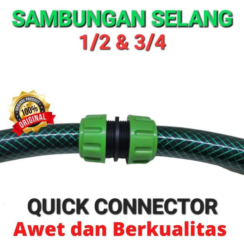 Jual konektor sambungan selang 1/2 3/4 1/2-3/4 Quick connector PVC ...
