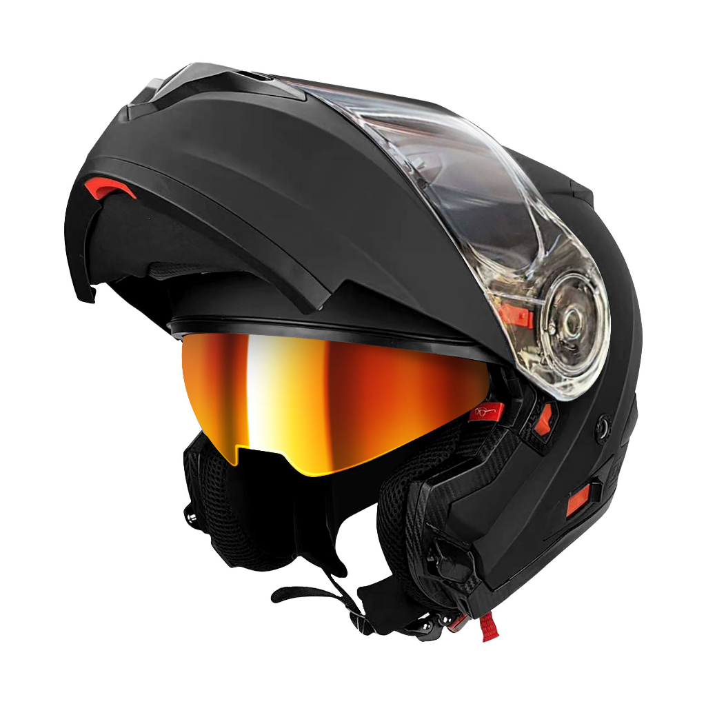 Jual Helm Modular Snail M1 Black Visor Clear Red | Shopee Indonesia