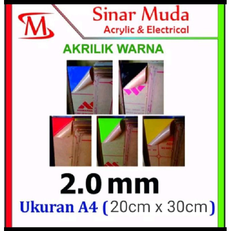 Jual Acrylic Sheet - Akrilik Lembaran 2mm Ukuran A4 200 x 300 mm Warna ...