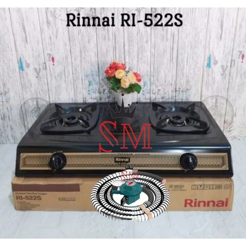 Jual RINNAI KOMPOR GAS 2 TUNGKU 70 CM RI522S + SELANG QUANTUM ...