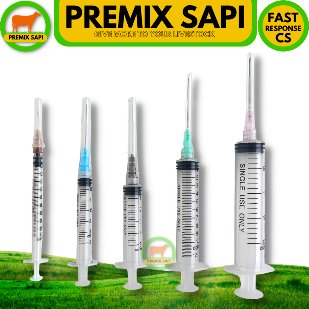 Jual SYRINGE Spet Spuit Suntikan 1ml 3ml 5ml 10ml plus Jarum Untuk ...