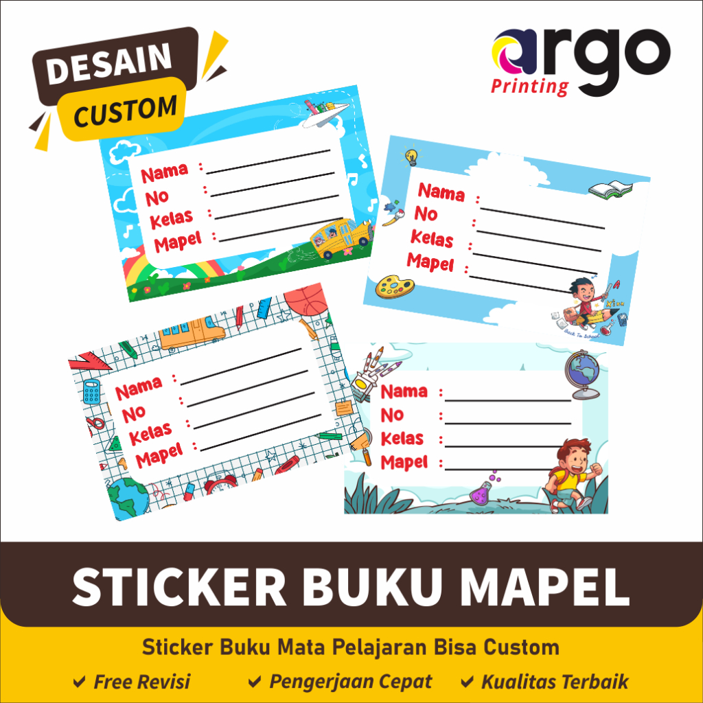 Jual Sticker Buku Mapel Sekolah Custom Desain | Shopee Indonesia