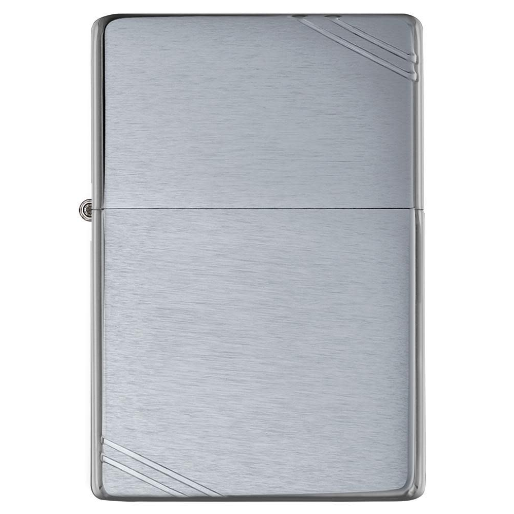 Jual Zippo Brushed Chrome Vintage With Slashes 230 Original Made In Usa