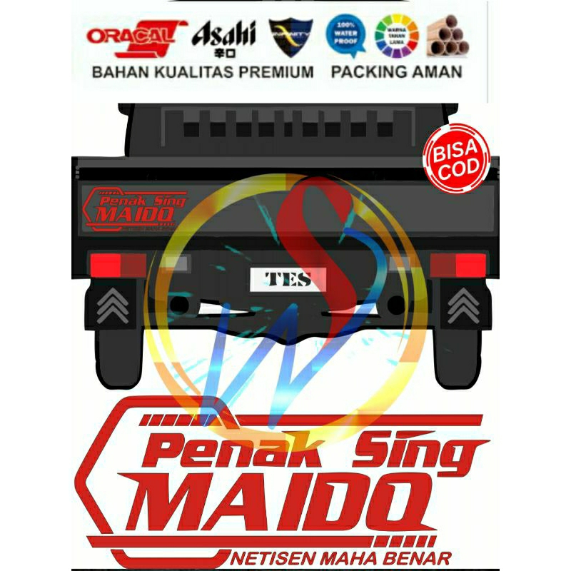 Jual stiker cutting viral PENAK SING MAIDO cocok untuk bodi mobil, kaca mobil, motor dan laptop ...