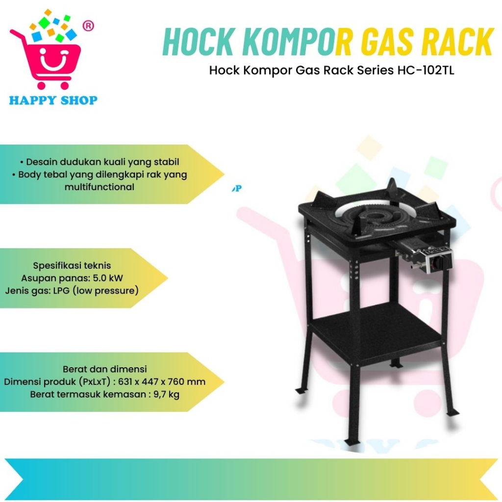 Jual Hock Kompor Gas Rack Series HC-102TL / Kompor Gas Rak Tinggi ...