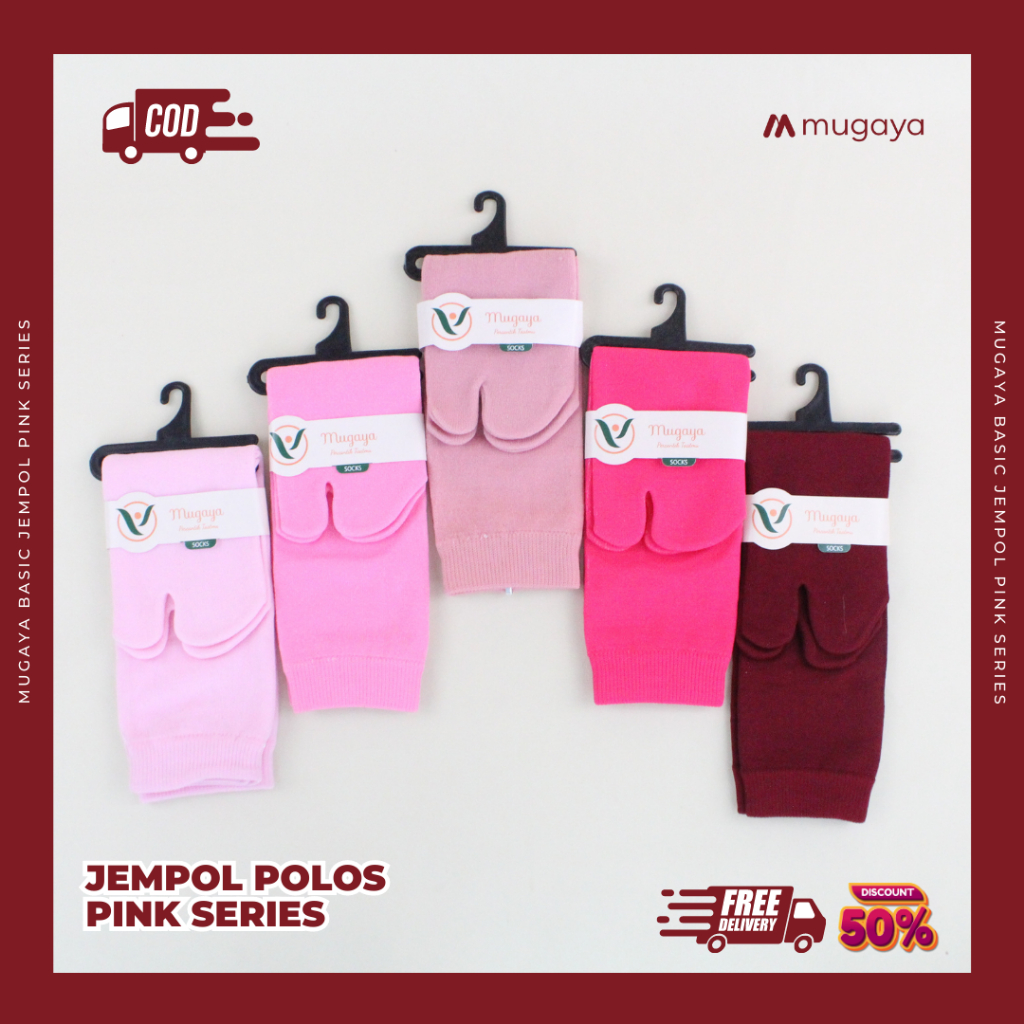 Jual MUGAYA Kaos Kaki Jempol Polos Muslimah Wanita Pink Series Bahan ...