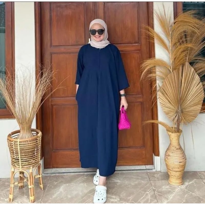 Jual DASTER POLOS CRINKLE AIRFLOW DASTER GAMIS BUSUI TANGAN 3/4 ...