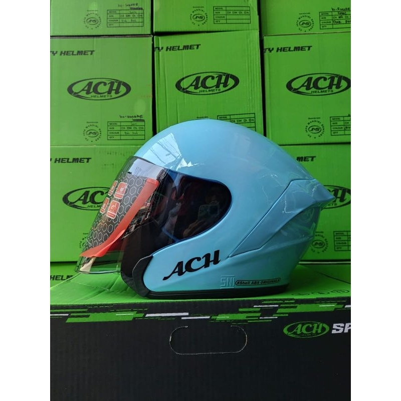 Jual ACH HELM Njs HALFFACE SINGLE VISOR SOLID SNI | Shopee Indonesia