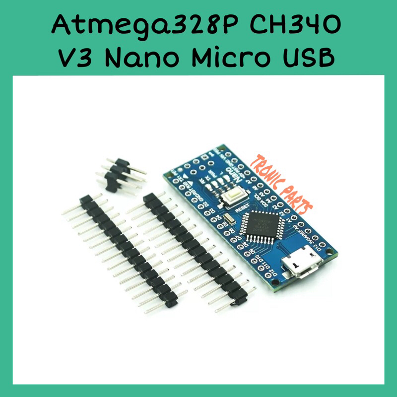 Jual Atmega328P CH340 Micro USB Nano V3 Compatible Board Solderless Pin ...