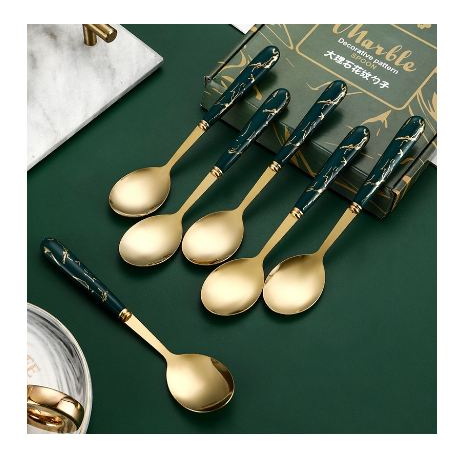 Jual Sendok Makan Motif Marble Pegangan Plastik Set Lengkap Atau ...