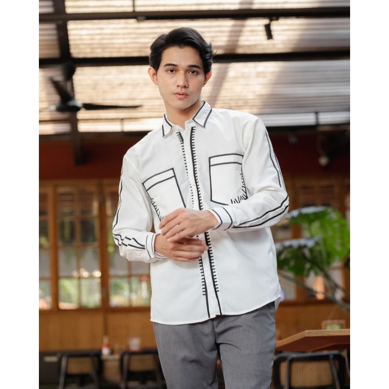 Jual Kemeja Bordir Pria NUC.ID Jordan 02 (Putih) | Shopee Indonesia
