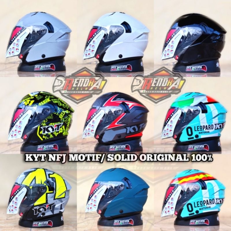 Jual HELM KYT NFJ MOTIF/ POLOSS ORIGINAL. Helm HALF FACE | Shopee Indonesia