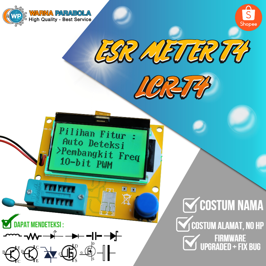 Jual ESR METER T4 / LCR T4 / KOMPONEN TESTER VERSI TERBARU FULL UPGRADE ...