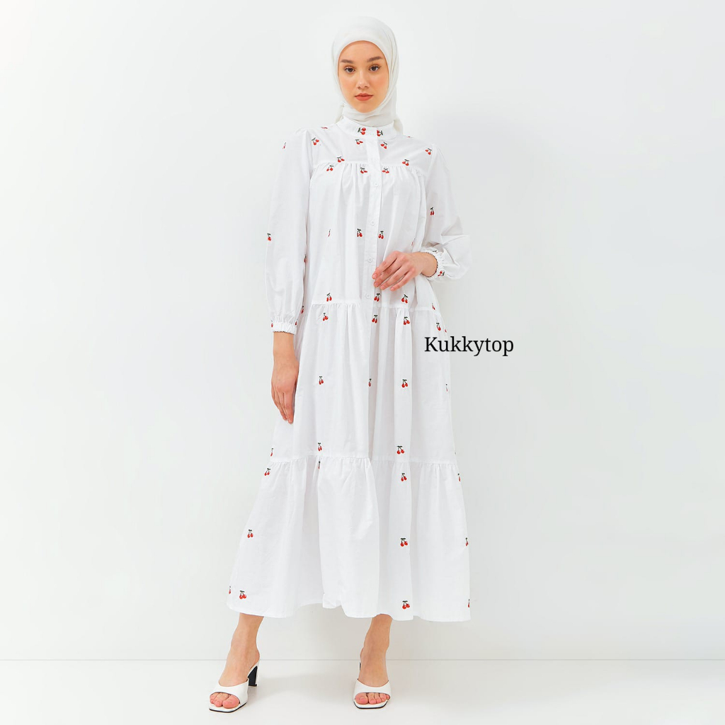 Jual Kukky Top Yoona Gamis Katun Premium Panjang 135cm Dress Wanita ...
