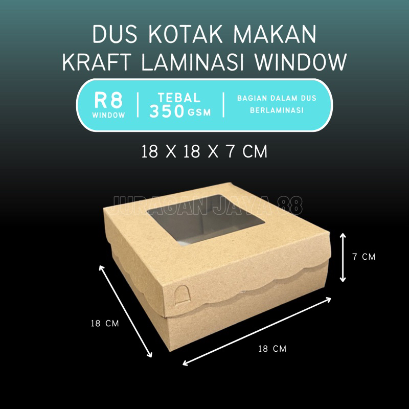 Jual Dus Kotak Makan Nasi (R8) 18x18x7 cm Full Laminasi Bening Window ...