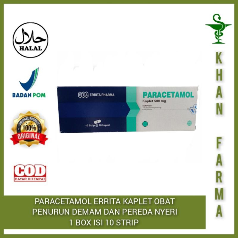 Jual PARACETAMOL ERRITA KAPLET UNTUK PENURUN DEMAM DAN PEREDA NYERI 1 ...