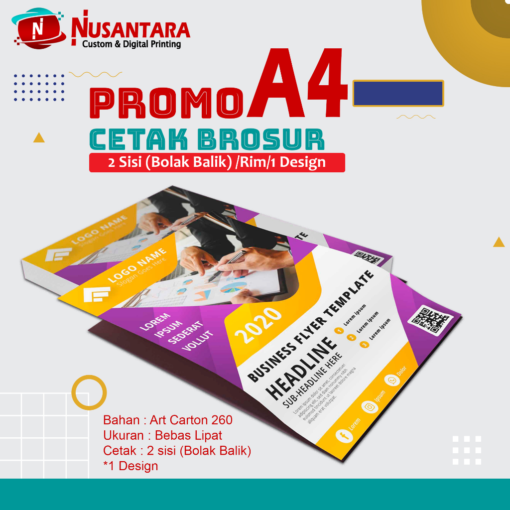Jual Cetak Brosur A4 2 sisi (1000 pcs) Art Carton 260gsm | Shopee Indonesia