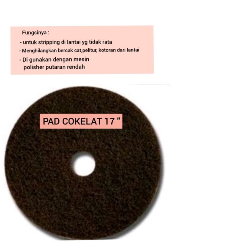 Jual Pad cokelat 17 inch buffing pad mesin polisher lantai | Shopee ...