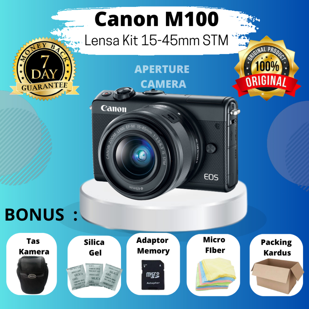 Jual CANON M100 PLUS LENSA KIT 15-45MM STM MULUS FULLSET MURAH | Shopee Indonesia