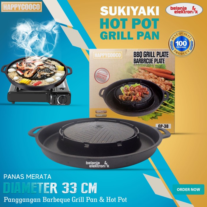 Jual Bulgogi Pan 2 in 1 Panci grill GHK39 Steamboat shabu Suki pot ...