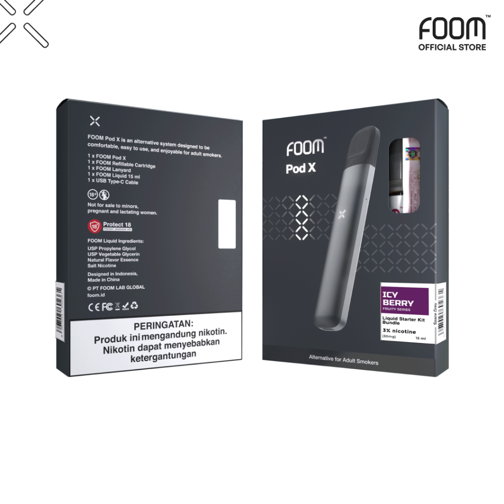 Jual FOOM POD X BUNDLING LIQUID (SPACE GRAY ICY BERRY 15ML) | Shopee ...