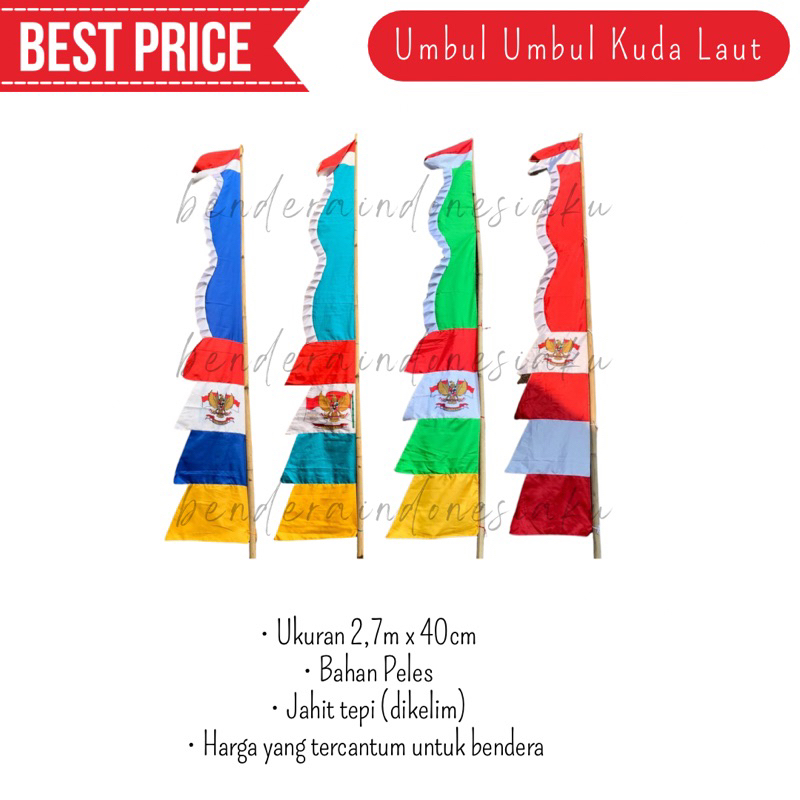 Jual READY Bendera Umbul umbul agustusan merah putih warna warni garuda kuda laut | Shopee Indonesia