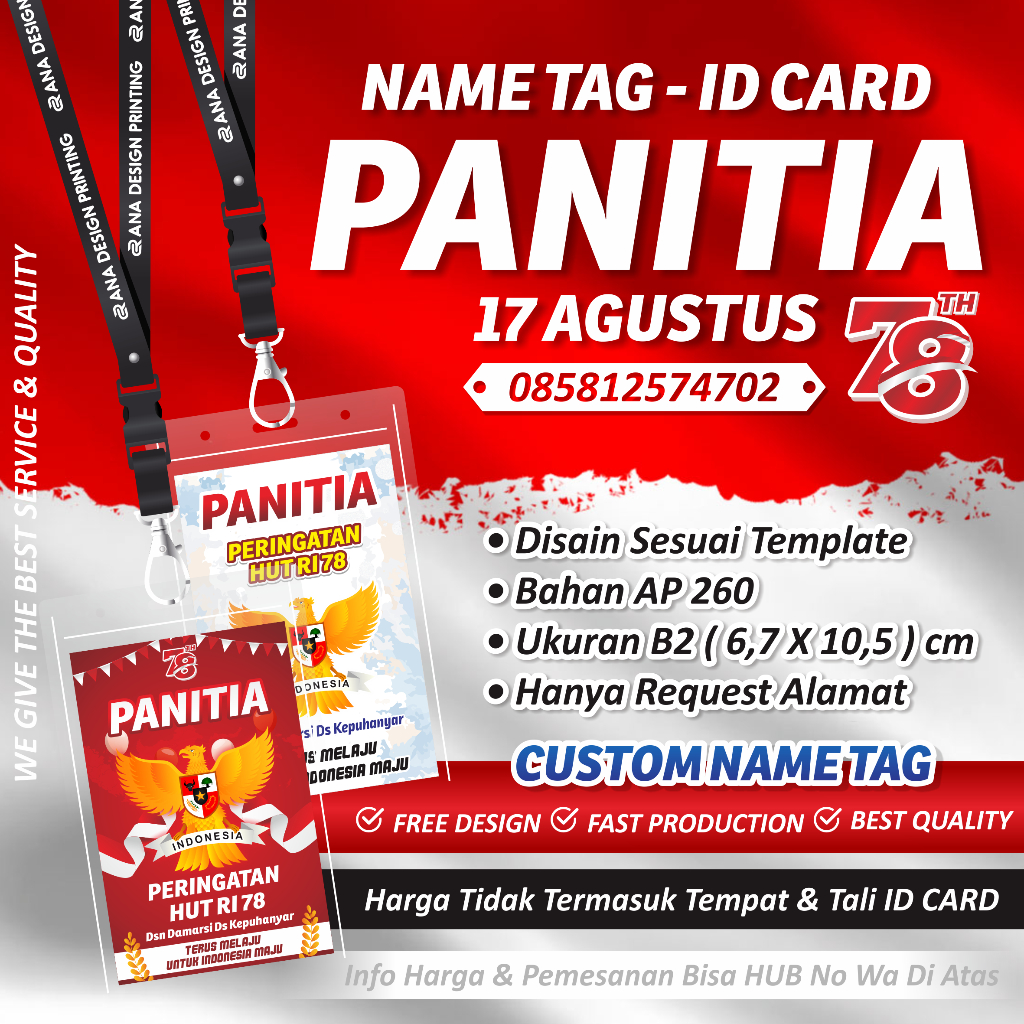 Jual name tag panitia 17 agustusan , name tag // id card panitia ... Jual name tag panitia 17 agustusan , name tag // id card panitia ...
