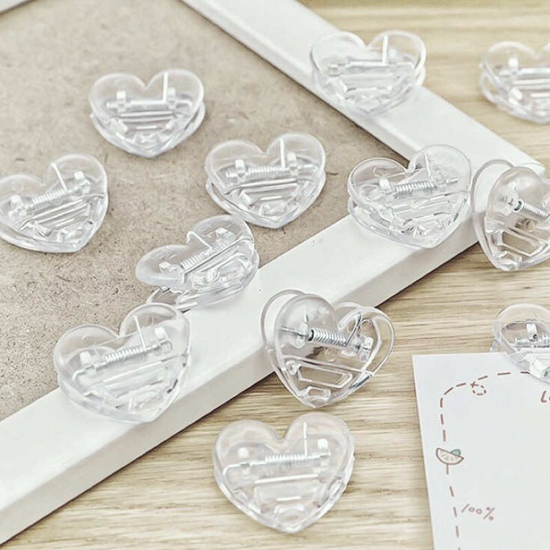 Jual Paper Clip Bentuk Hati Transparan Bening Heart Paper Clip Plastic ...