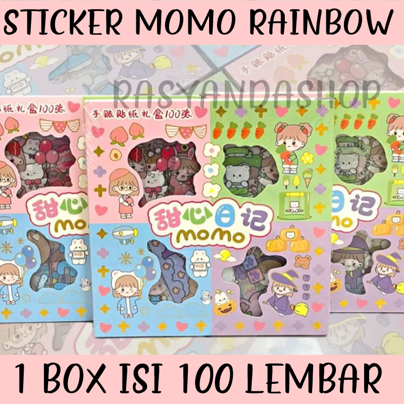 Jual Sticker Momo Rainbow Pelangi Mix 4 warna Original Isi 100 Pcs 1 ...