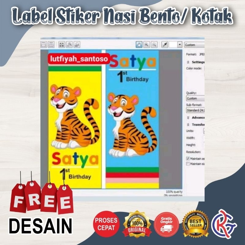 Jual Label Ultah Custome Label Nasi Bento STIKER NASI BENTO STIKER ...